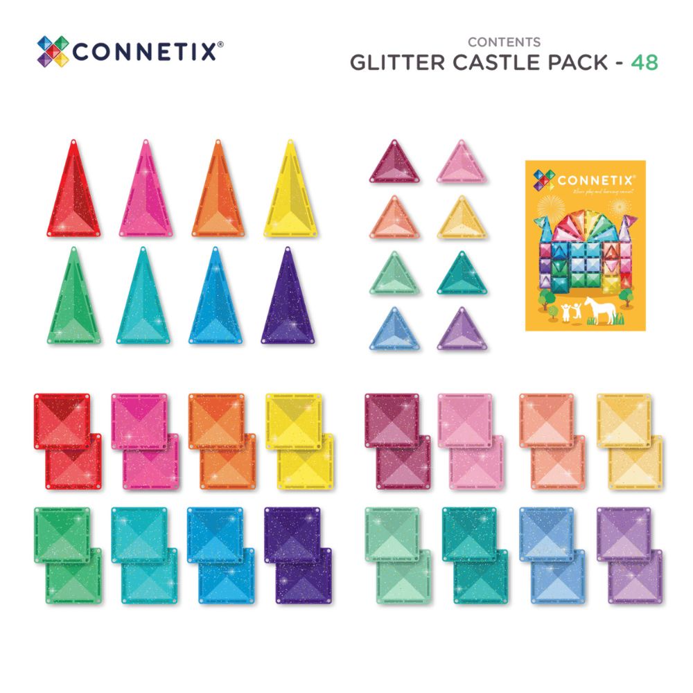 Connetix 48 Piece Glitter Castle Pack | Unlock Creative Play with Our ...