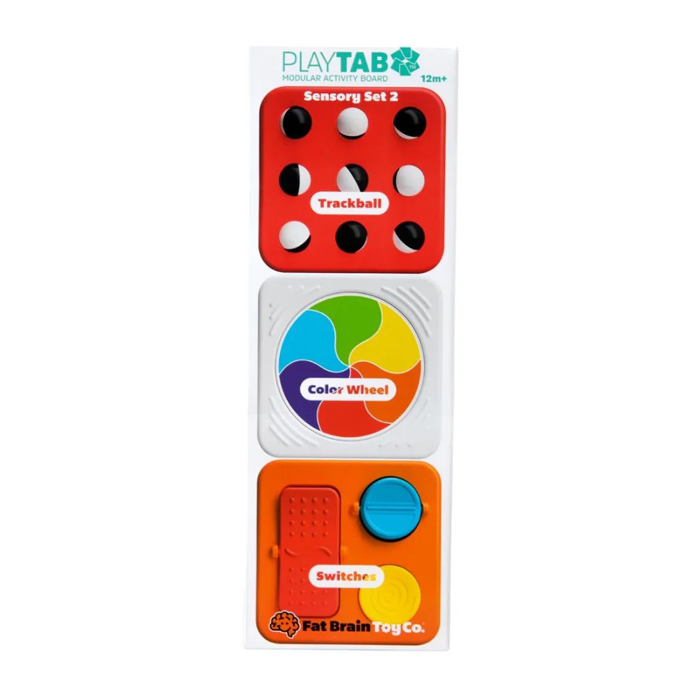 Fat Brain Toys PlayTab Sensory Set 2 (Trackball Tile, Color Wheel ...