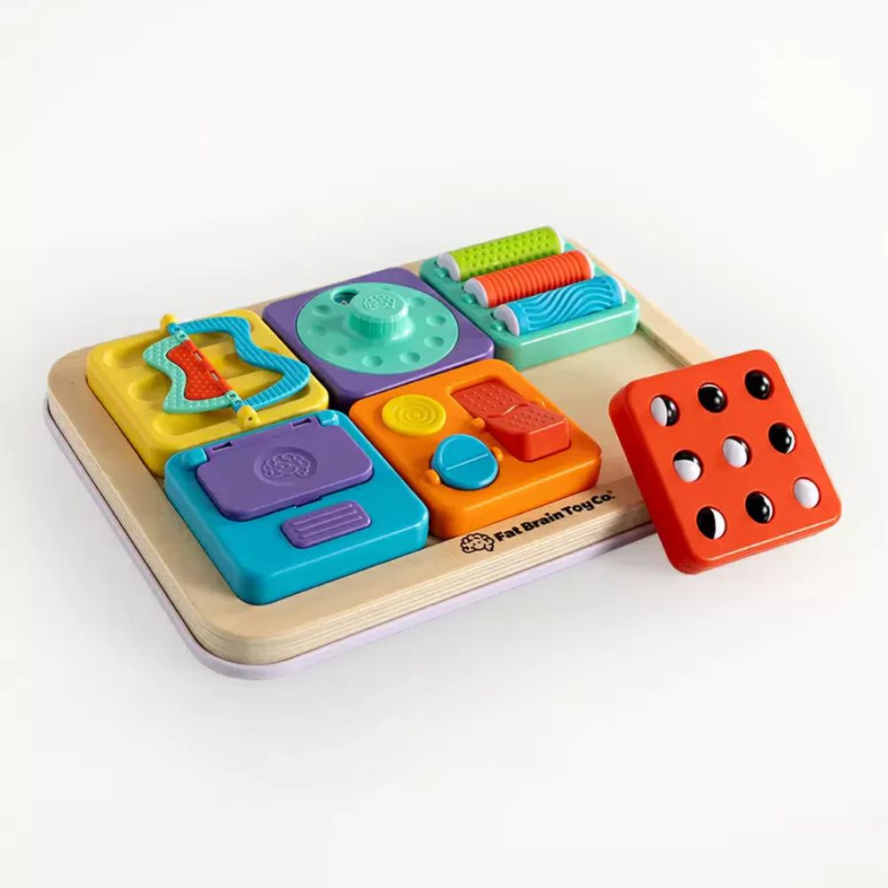 Fat Brain Toys PlayTab Sensory Set 2 (Trackball Tile, Color Wheel ...