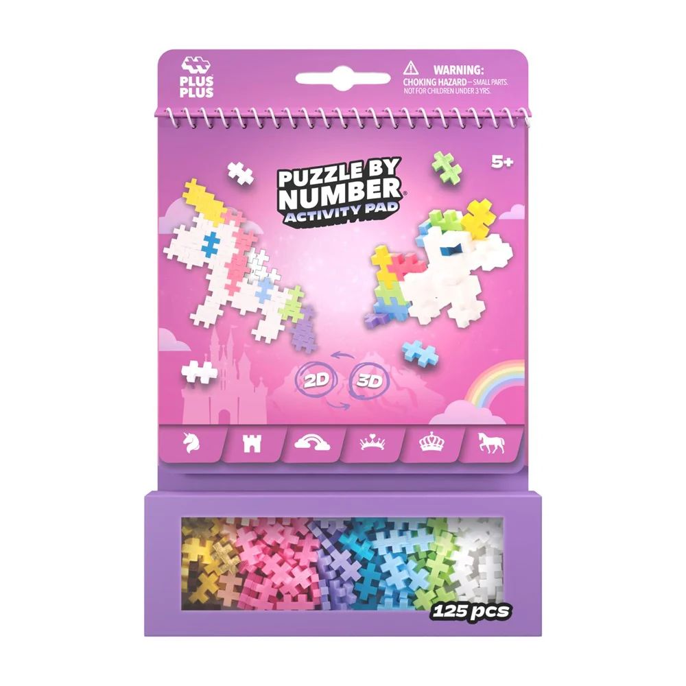 Plus-Plus Activity Pad - Puzzle by Number - Fairy Tale Unicorns ...