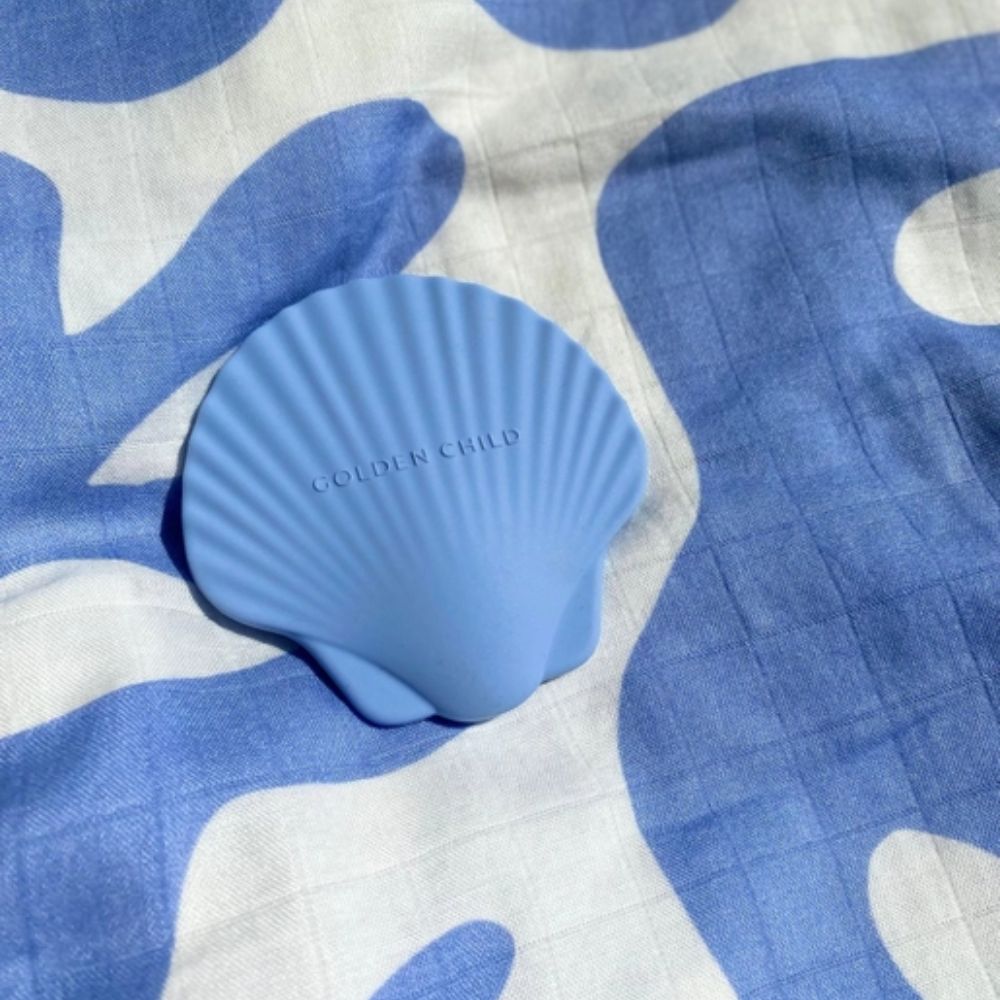 Shell Baby Teether - Golden Blue – youngbondi